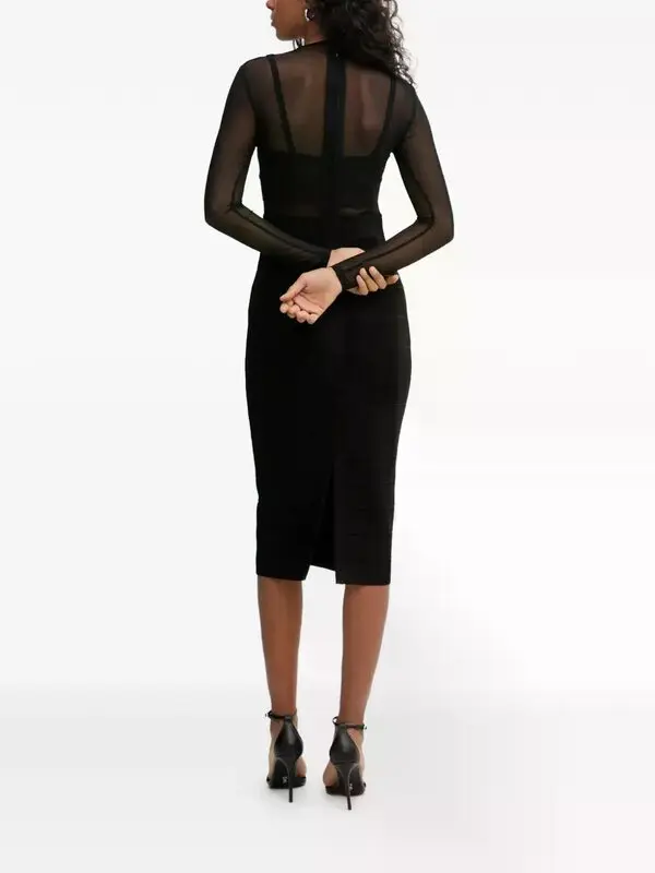 Herve Leger Noelle Long-sleeve Midi Dress