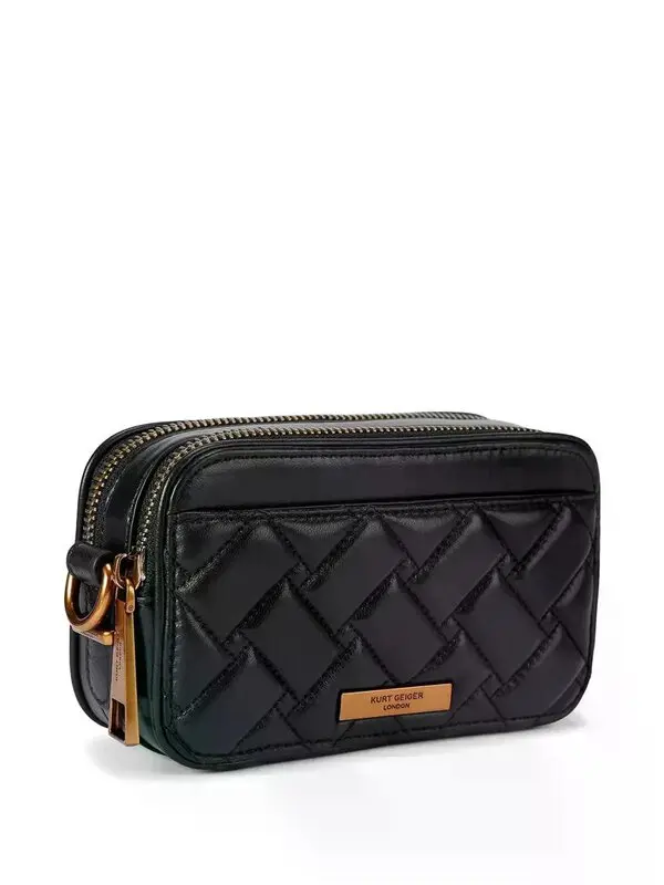 Kurt Geiger Quilted Cross Body Bag With Applique - Black