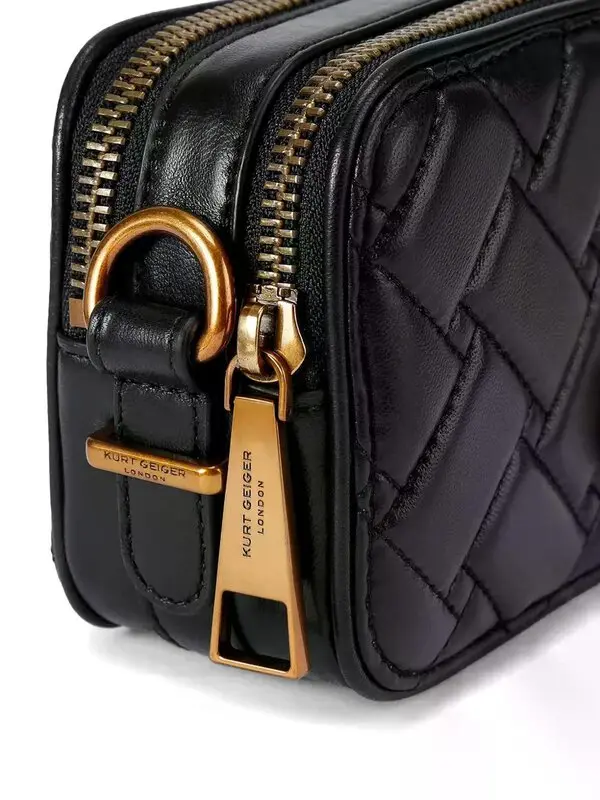Kurt Geiger Quilted Cross Body Bag With Applique - Black
