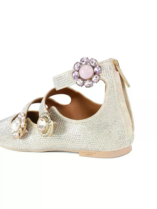 Kurt Geiger Embellished Strap Ballet Flats - Silver