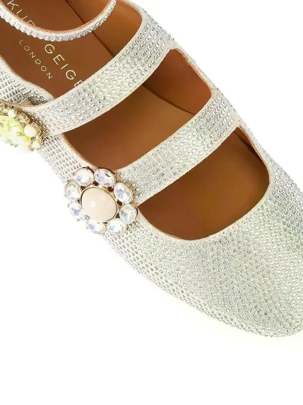 Kurt Geiger Embellished Strap Ballet Flats - Silver