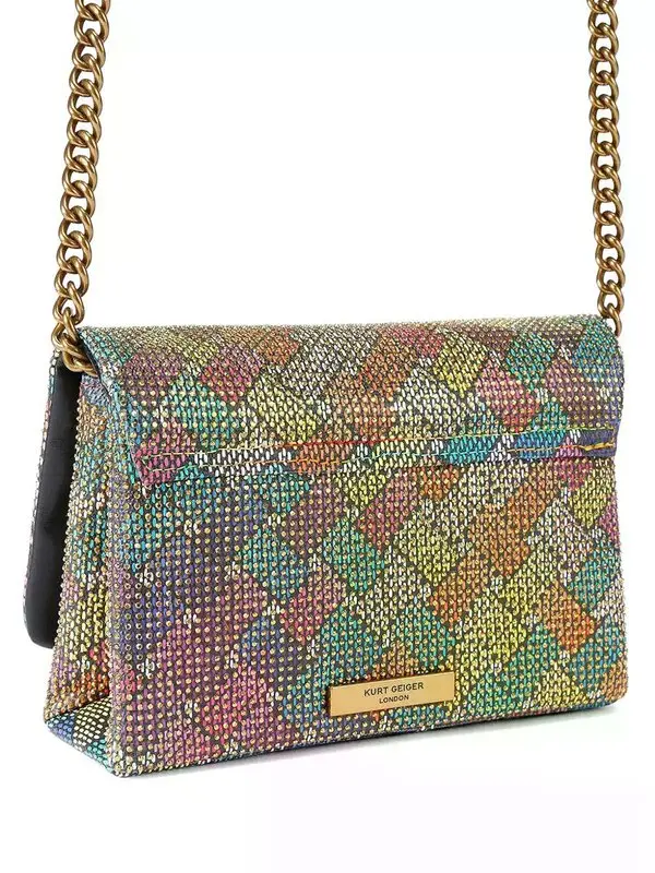 Kurt Geiger Glass-embellished Crossbody Bag - Blue