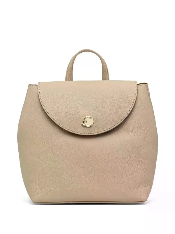 COCCINELLE Pebble-grain Top-handle Backpack - Neutrals