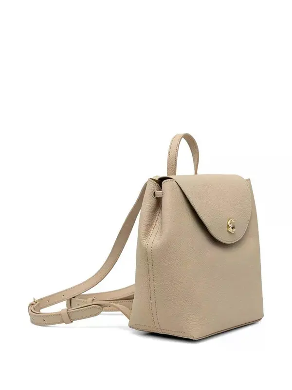 COCCINELLE Pebble-grain Top-handle Backpack - Neutrals