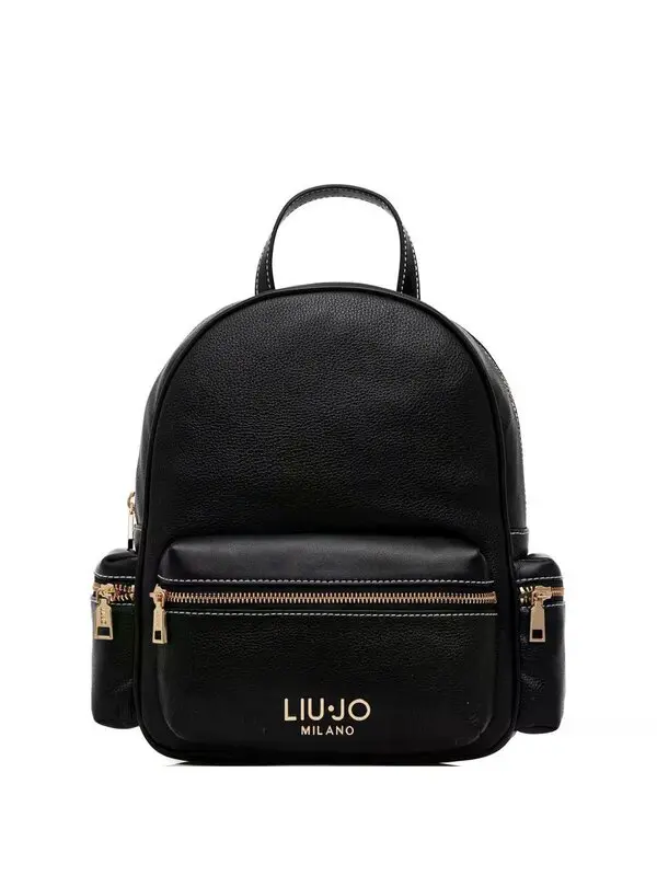 Liu Jo Topstitch Zip Backpack - Black