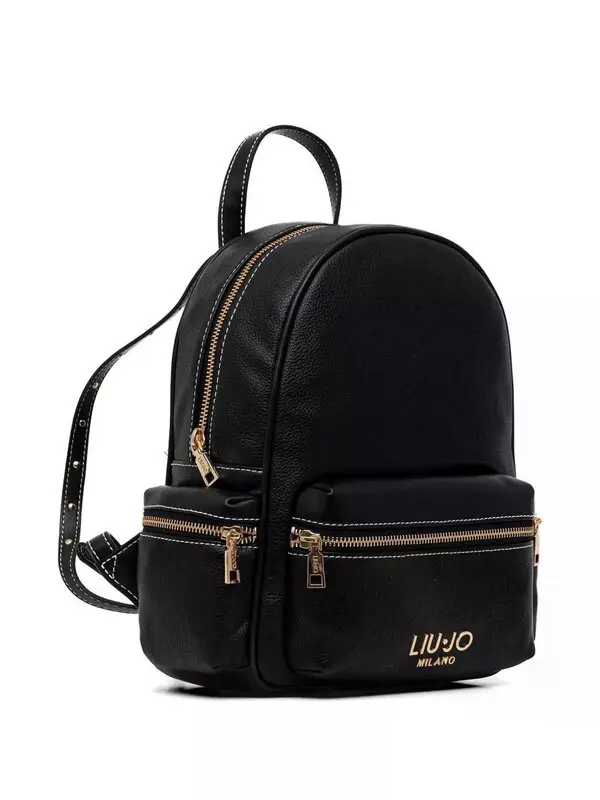 Liu Jo Topstitch Zip Backpack - Black