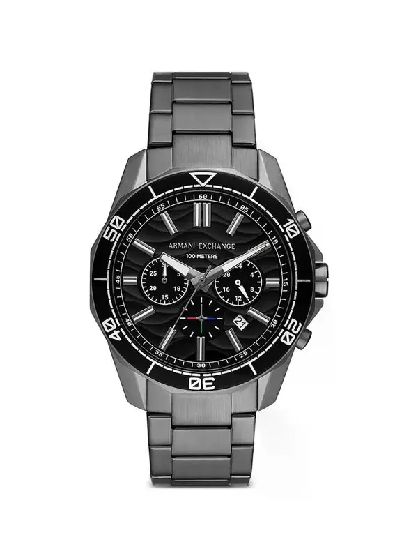 Armani Exchange 44mm Stainless Steel Chronograph Watch - Black
