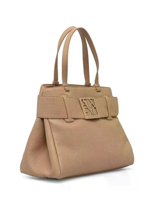 Armani Exchange Belt-embellished Tote - Neutrals