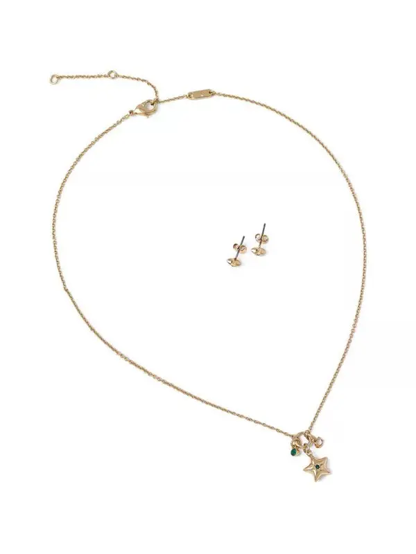 COACH Star Pendant Necklace And Earrings Set - Gold