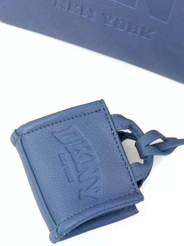 Dkny Logo-embossed Charm Tote Bag - Blue