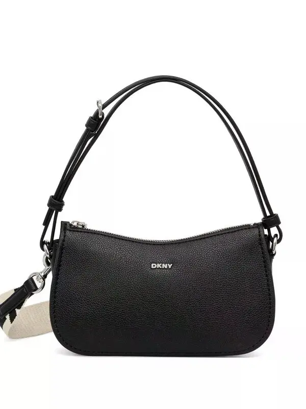 Dkny Logo-plaque Shoulder Bag - Black