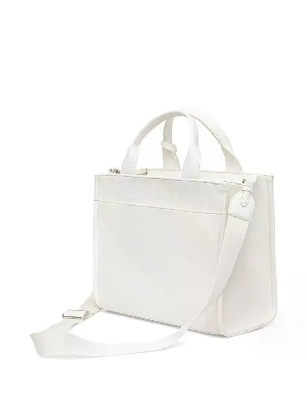 Dkny Logo-embossed Charm Tote - White