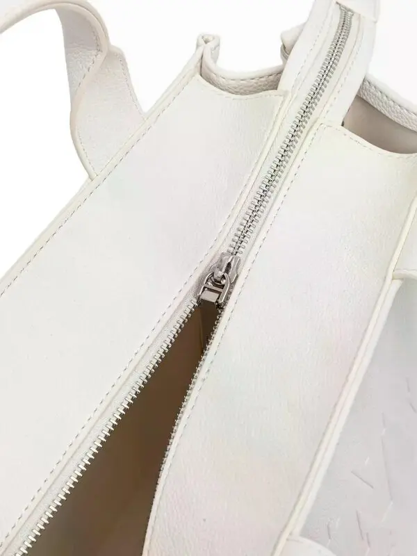 Dkny Logo-embossed Charm Tote - White