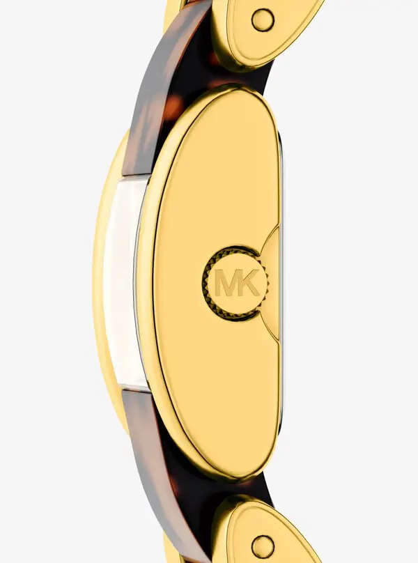 Michael Kors Petite Darrington Gold-tone And Tortoiseshell Acetate Watch
