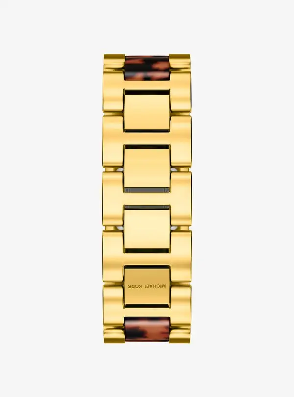 Michael Kors Petite Darrington Gold-tone And Tortoiseshell Acetate Watch