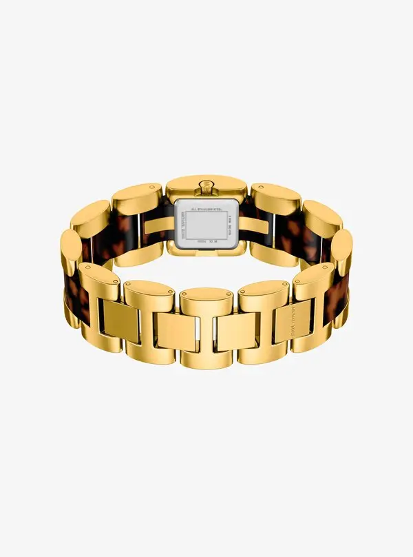 Michael Kors Petite Darrington Gold-tone And Tortoiseshell Acetate Watch
