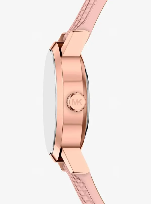 Michael Kors Petite Maude Rose Gold-tone And Lizard Embossed Leather Watch In By