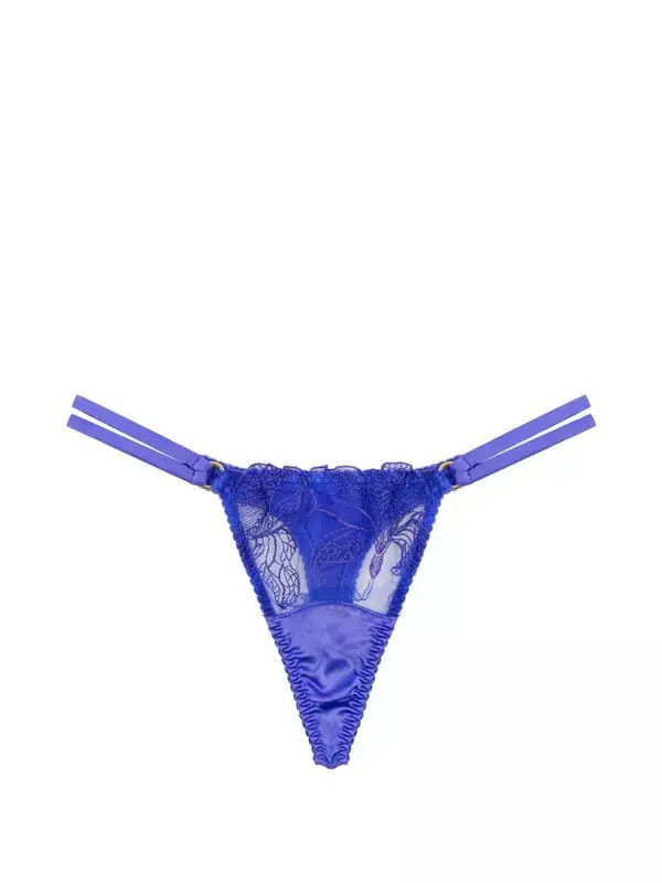 FLEUR OF ENGLAND Iris Silk Thong - Blue