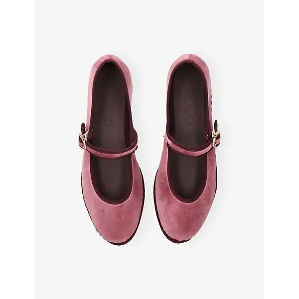 FLABELUS O'brien Velvet Ballet Flats - Pink Comb