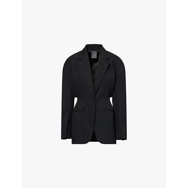 MUGLER Grain Single-breasted Wool Blazer