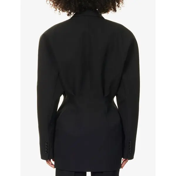 MUGLER Grain Single-breasted Wool Blazer