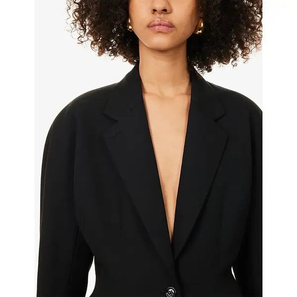 MUGLER Grain Single-breasted Wool Blazer