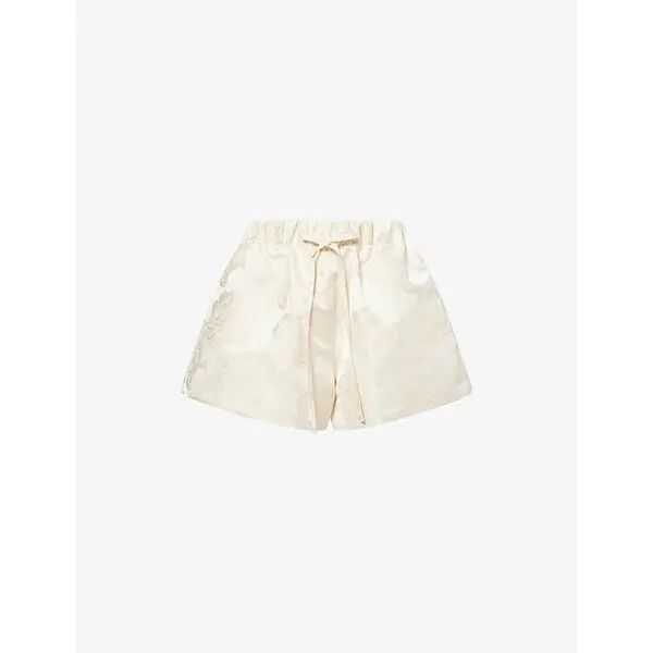 Simone Rocha Rose-print Jacquard Woven Shorts