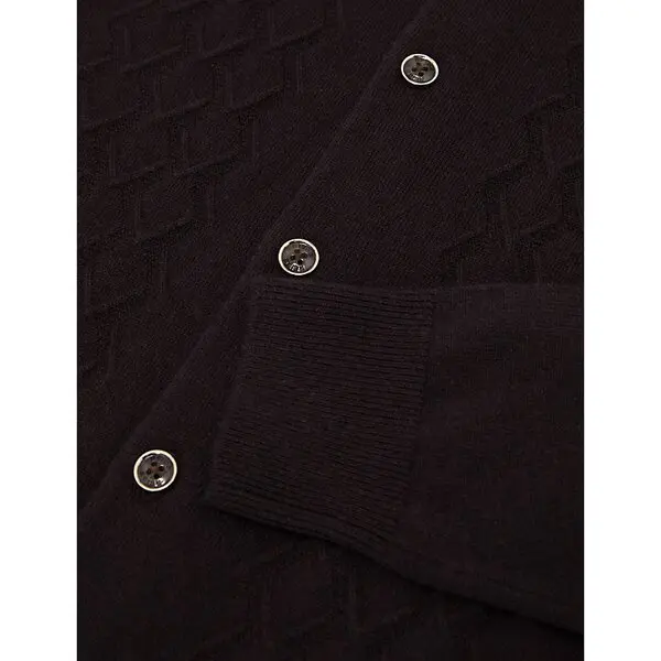 REISS Wool Cardigan With V-stitch Detail