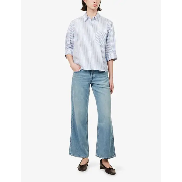 Rag & Bone Lucia Stripe-pattern Cotton-poplin Shirt