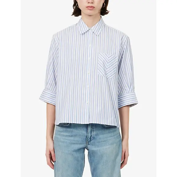Rag & Bone Lucia Stripe-pattern Cotton-poplin Shirt