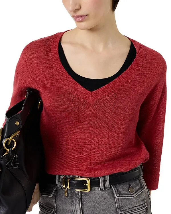 Gerard Darel Lylou Linen Top - Red