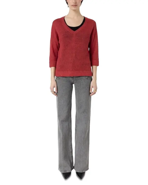 Gerard Darel Lylou Linen Top - Red