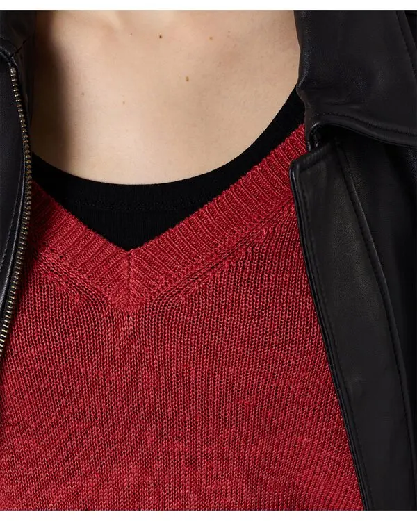 Gerard Darel Lylou Linen Top - Red