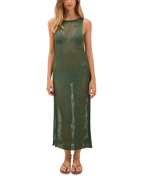 VIX PAULA HERMANNY Hanna Knit Long Cover Up Dress - Green