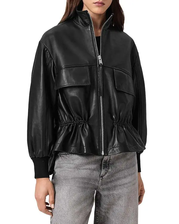 ALLSAINTS Flor Leather Jacket - Black