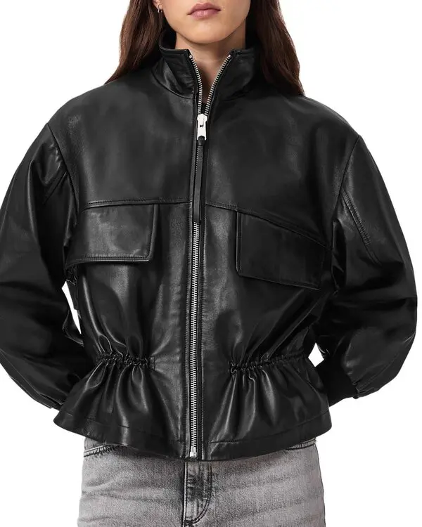 ALLSAINTS Flor Leather Jacket - Black