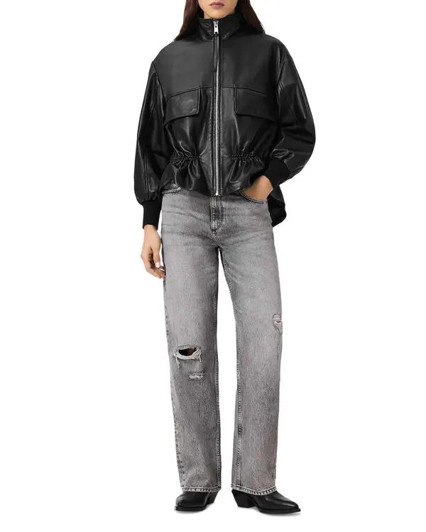 ALLSAINTS Flor Leather Jacket - Black