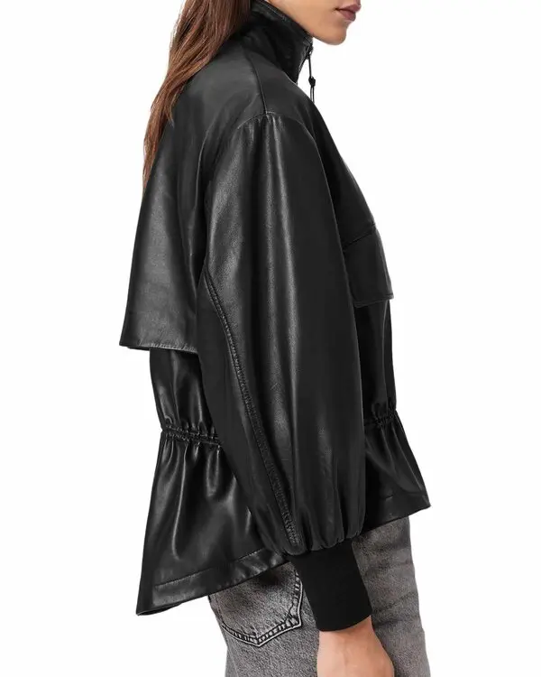 ALLSAINTS Flor Leather Jacket - Black