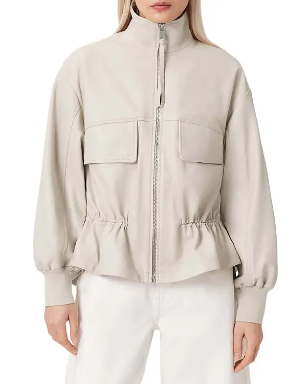 ALLSAINTS Flor Leather Jacket - Off White