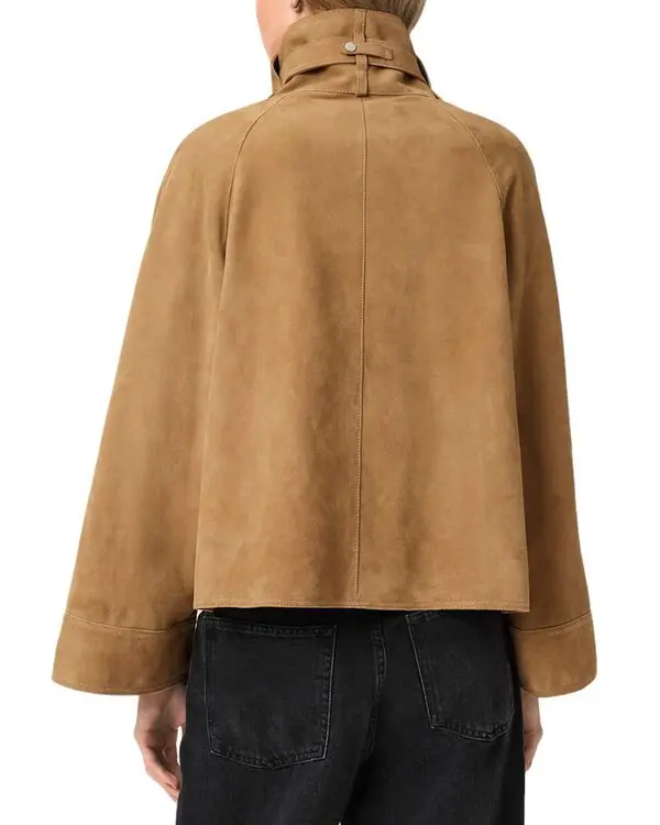 ALLSAINTS Rhodes Suede Jacket - Camel Brown