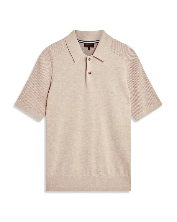 Ted Baker London Otiso Ribbed Raglan Sleeve Polo - Taupe