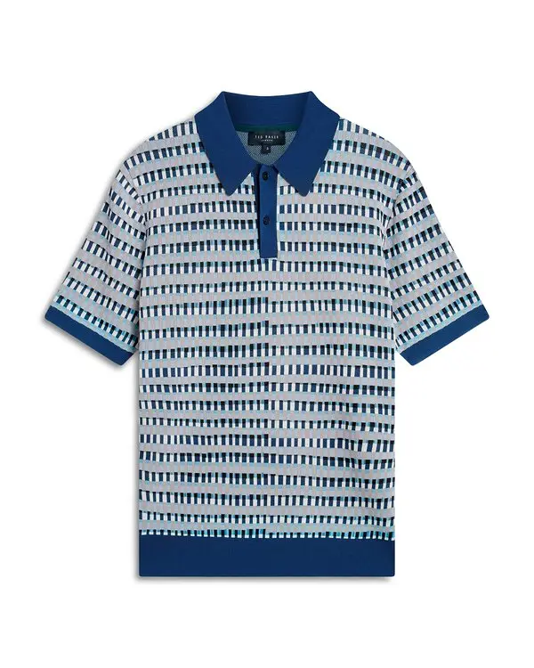 Ted Baker London Tadmori Short Sleeve Geo Jacquard Polo