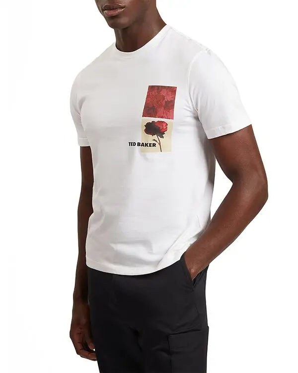 Ted Baker London Floraen Short Sleeve Chest Graphic Tee - White