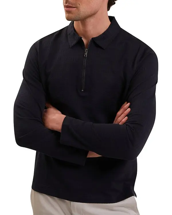 Ted Baker London Wyther Mixed Texture Half Zip Shirt