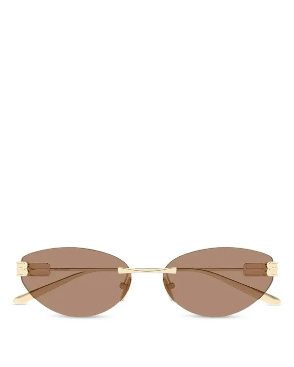 Balenciaga Cat Eye Rimless Sunglasses, 61mm