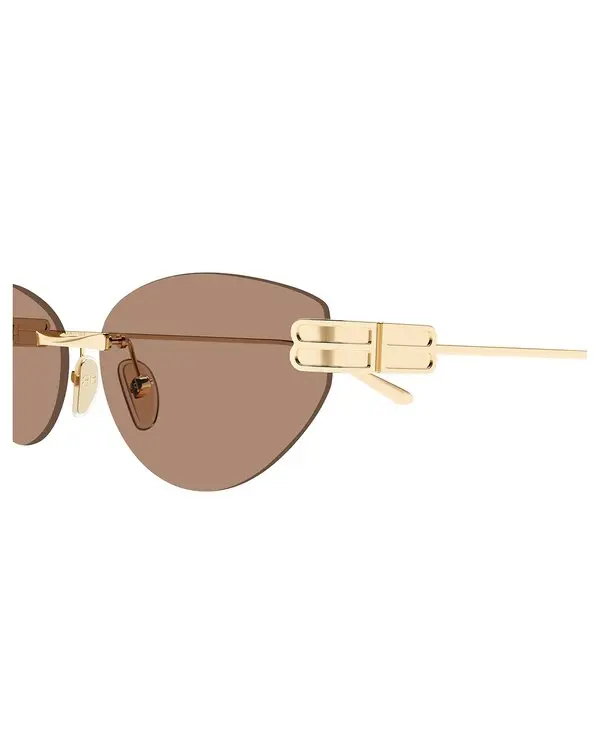 Balenciaga Cat Eye Rimless Sunglasses, 61mm