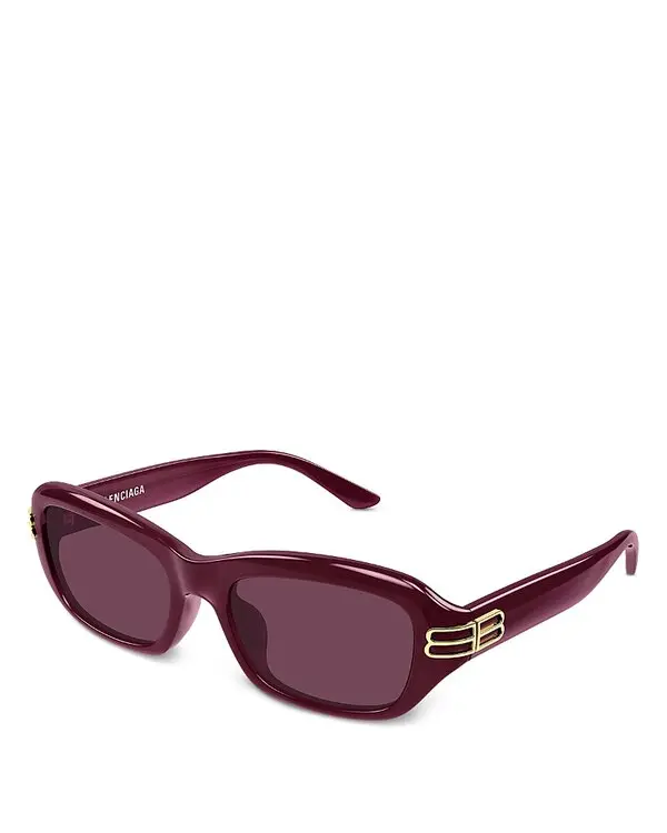 Balenciaga Squared Sunglasses, 55mm - Burgandy