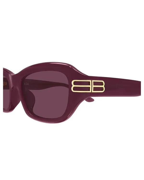 Balenciaga Squared Sunglasses, 55mm - Burgandy