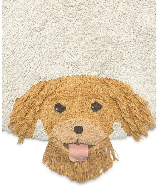 LORENA CANALS Wouf Wouf Washable Rug Dogs 4'7x4'7 Round Area Rug