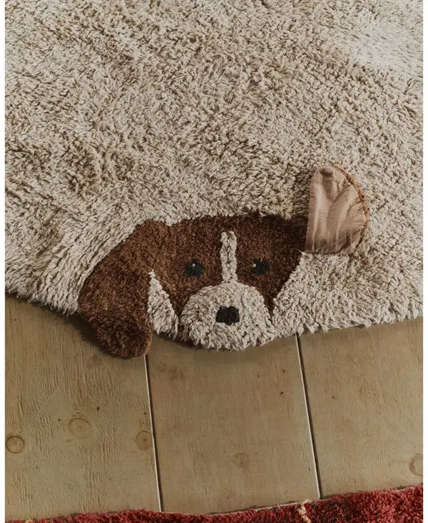 LORENA CANALS Wouf Wouf Washable Rug Dogs 4'7x4'7 Round Area Rug